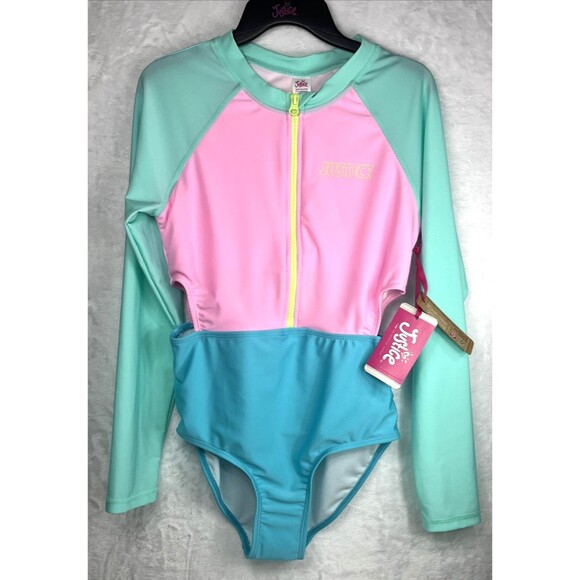 Justice | Swim | Justice Swim Girls Swimsuit Pc Cutout Sides Colorblock ...